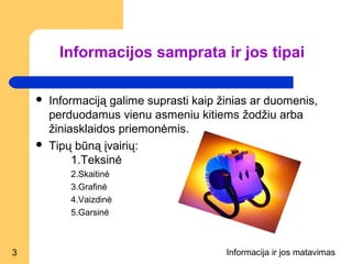 Informacija ir jos matavimas | PPT