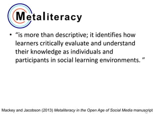 Metaliteracy Presentation at Dartmouth College | PPT