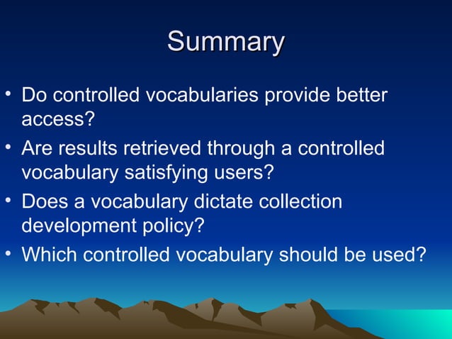 Should we control vocabulary? | PPT