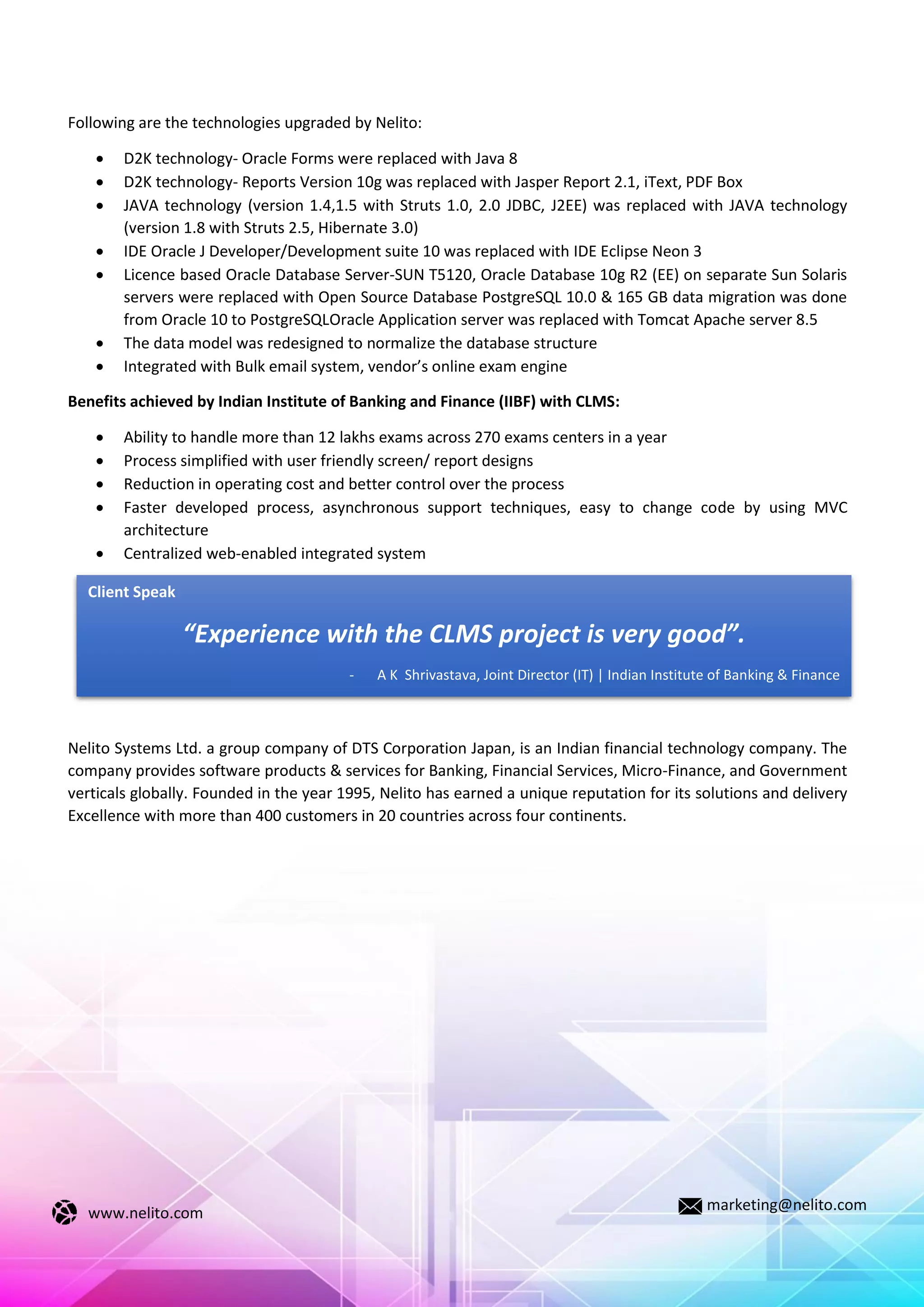 Nelito iibf candidate_life_cycle_management_case_study | PDF