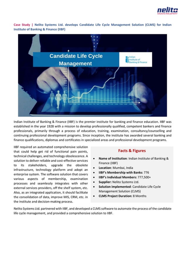 Nelito iibf candidate_life_cycle_management_case_study | PDF