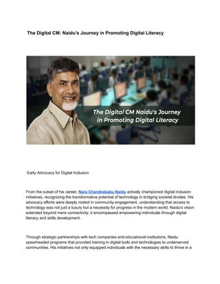 The Digital CM: Naidu's Journey in Promoting Digital Literacy | PDF