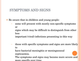 Early recognition of meningitis | PPT