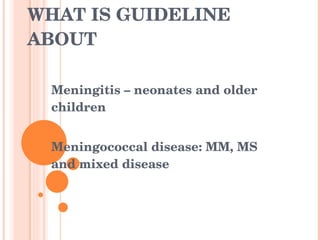 Early recognition of meningitis | PPT