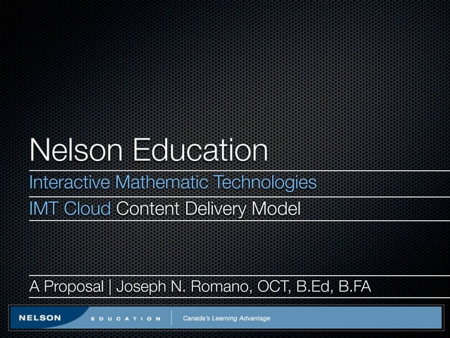 Nelson Education Presentation | PPT