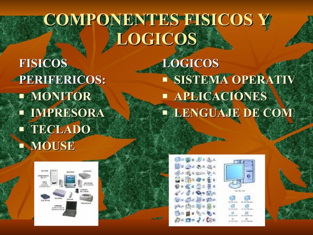 Nelson COMPONENTES FISICOS Y LOGICOS DE UN COMPUTADOR | PPT Nelson COMPONENTES FISICOS Y LOGICOS DE UN COMPUTADOR | PPT