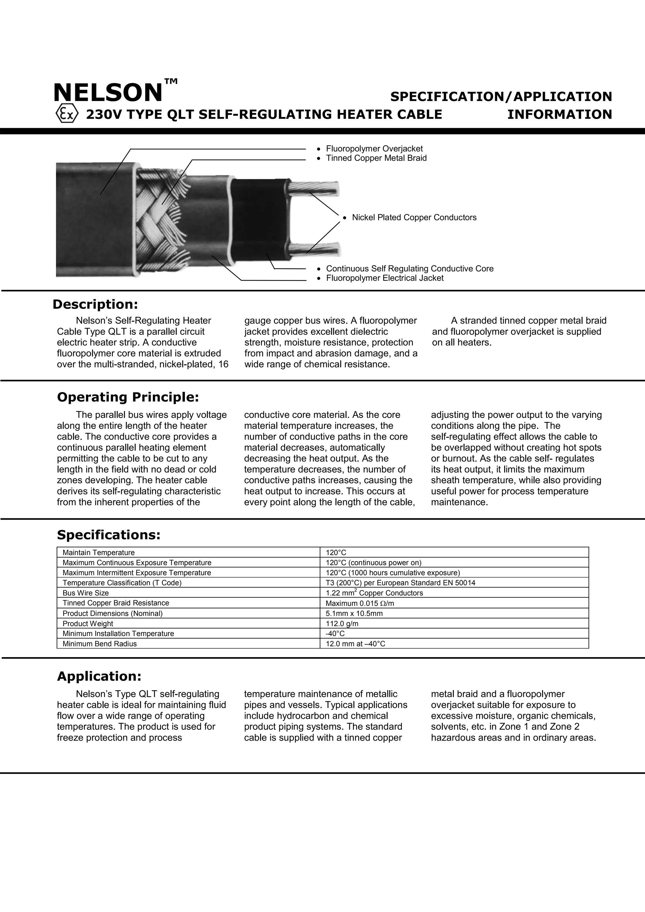 Nelson Easy Heat Self Regulating Heater Cables - Product Catalogue | PDF