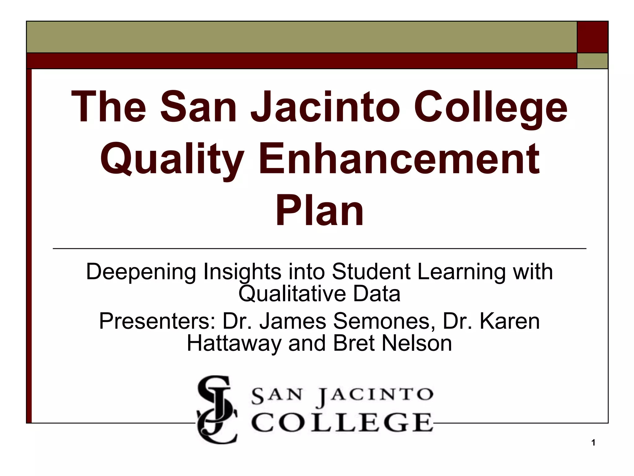 Deepening Insights into Student Learning with Qualitative Data | PPT