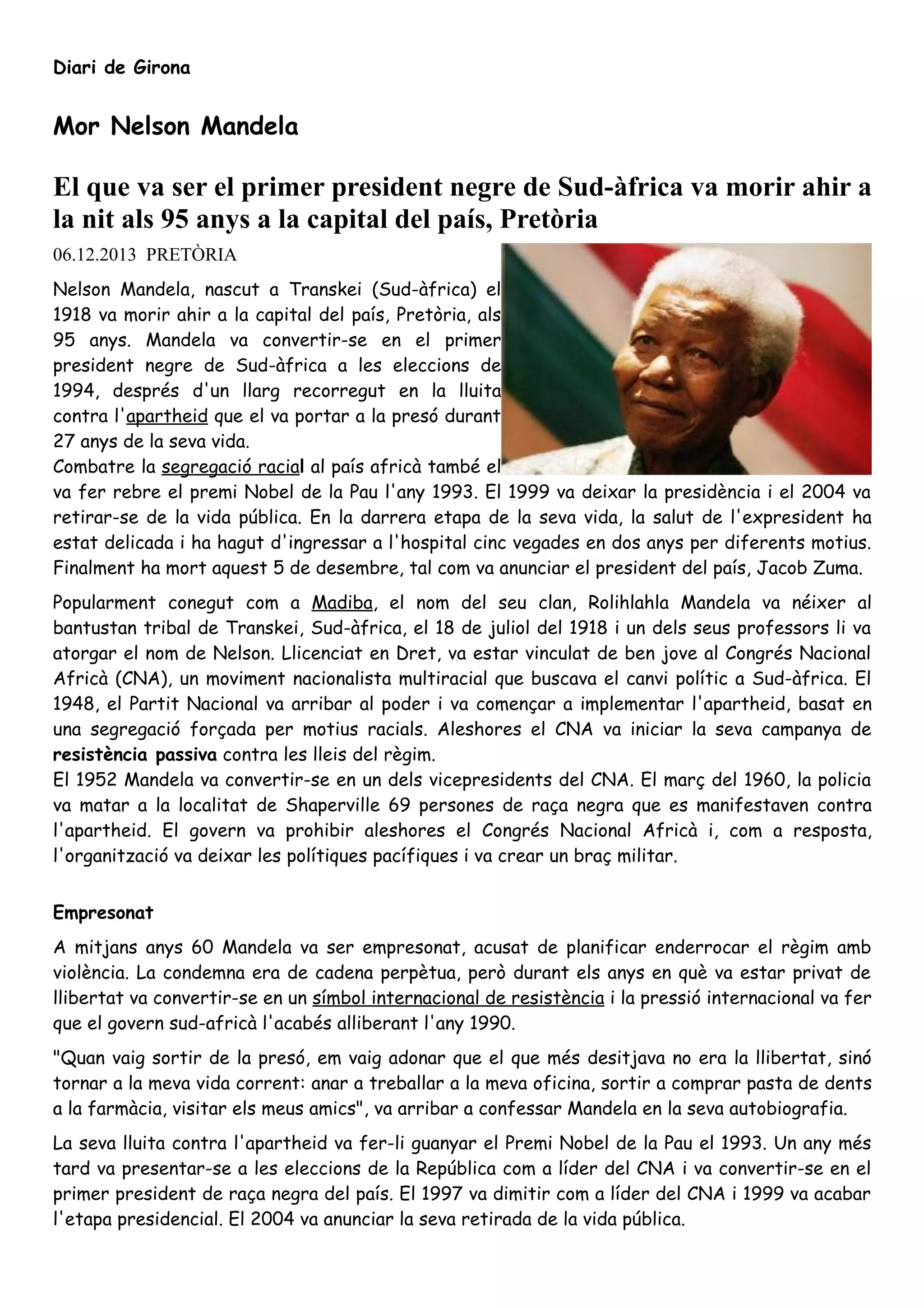 Nelson mandela | PDF