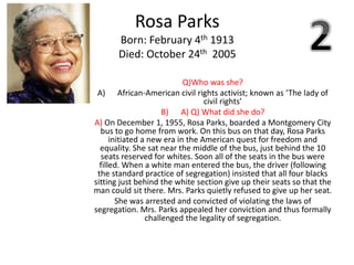 Rosa Parks And Nelson Mandela