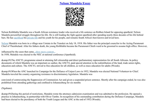 Nelson Mandela Essay | PPT