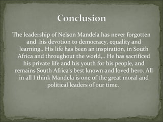 Nelson mandela ppt | PPT | Politics