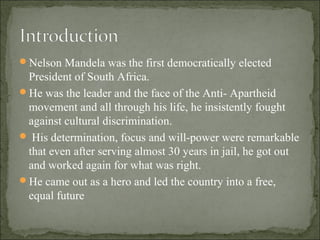Nelson mandela ppt | PPT | Politics