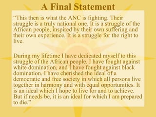 Nelson Mandela Rivonia Trial Statement | PPT