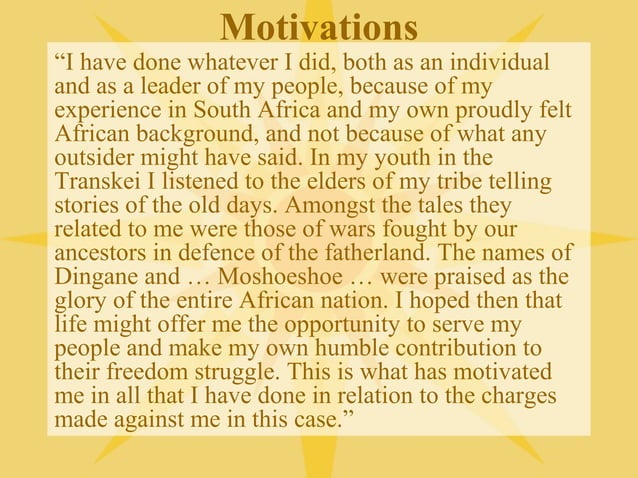 Nelson Mandela Rivonia Trial Statement | PPT