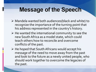 Nelson mandela speech Analysis | PPTX