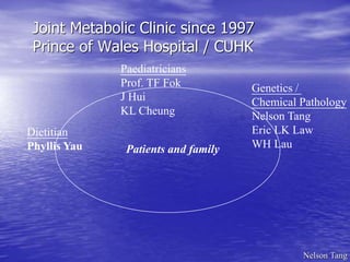 Nelson Tang primary carnitine deficiency slides | PPT