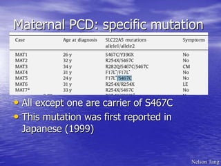Nelson Tang primary carnitine deficiency slides | PPT