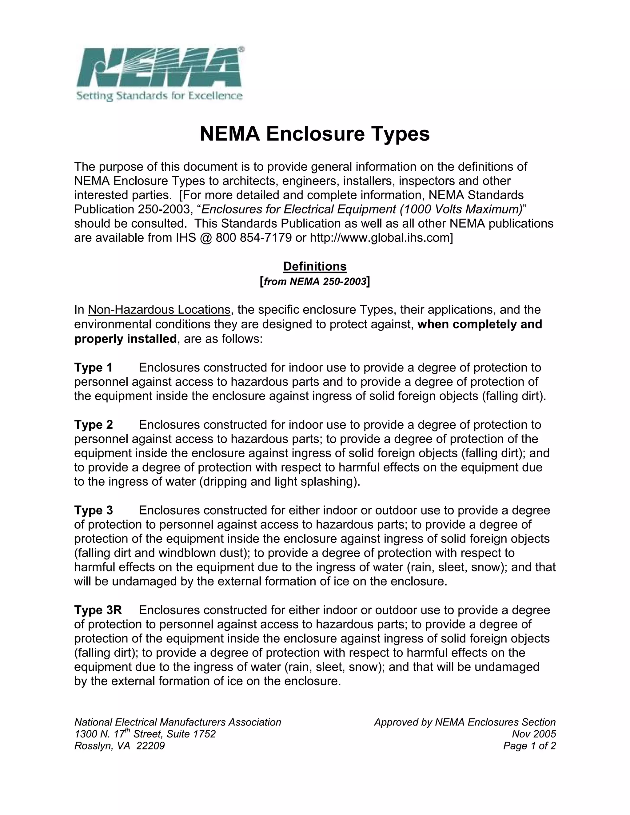Nema enclosure-types | PDF