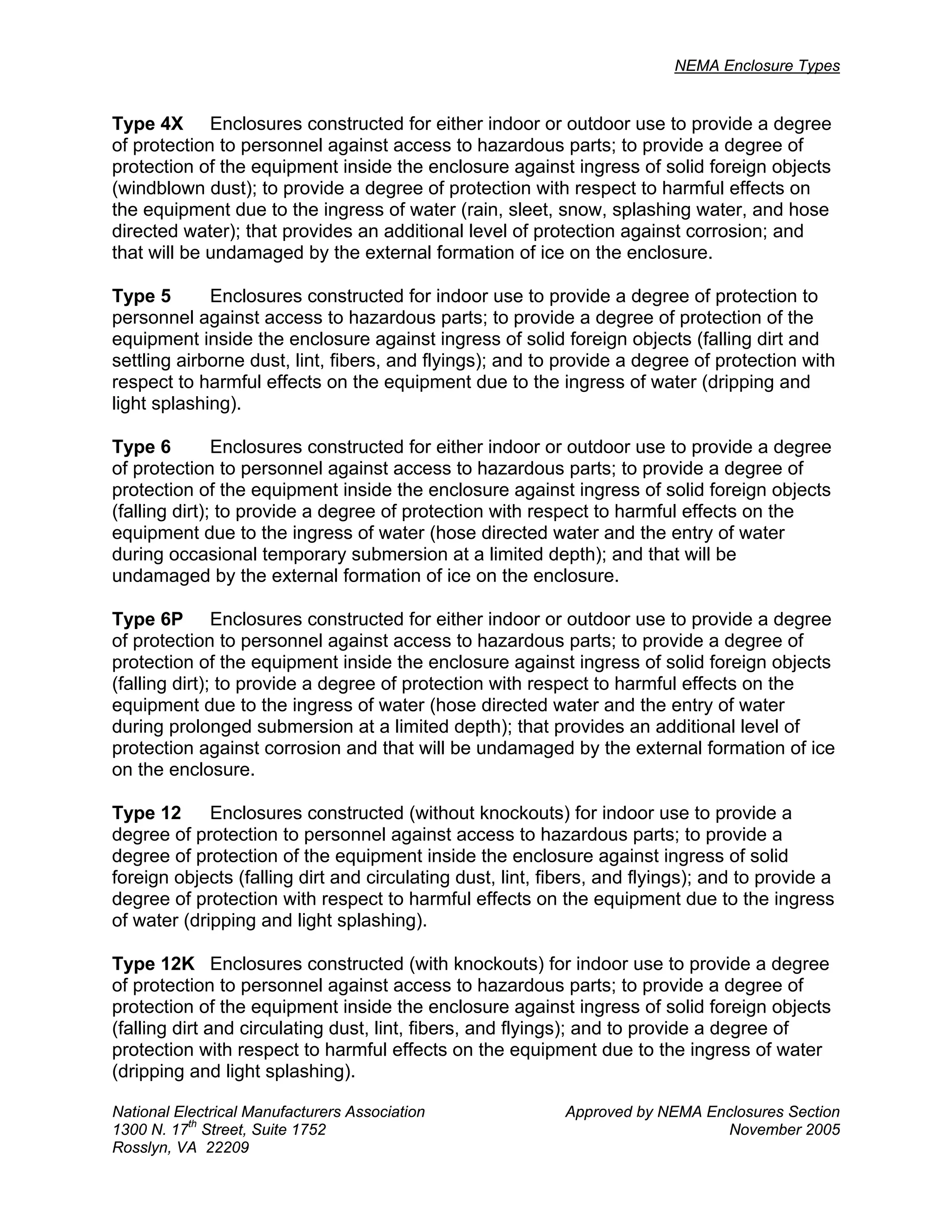 Nema enclosure-types | PDF