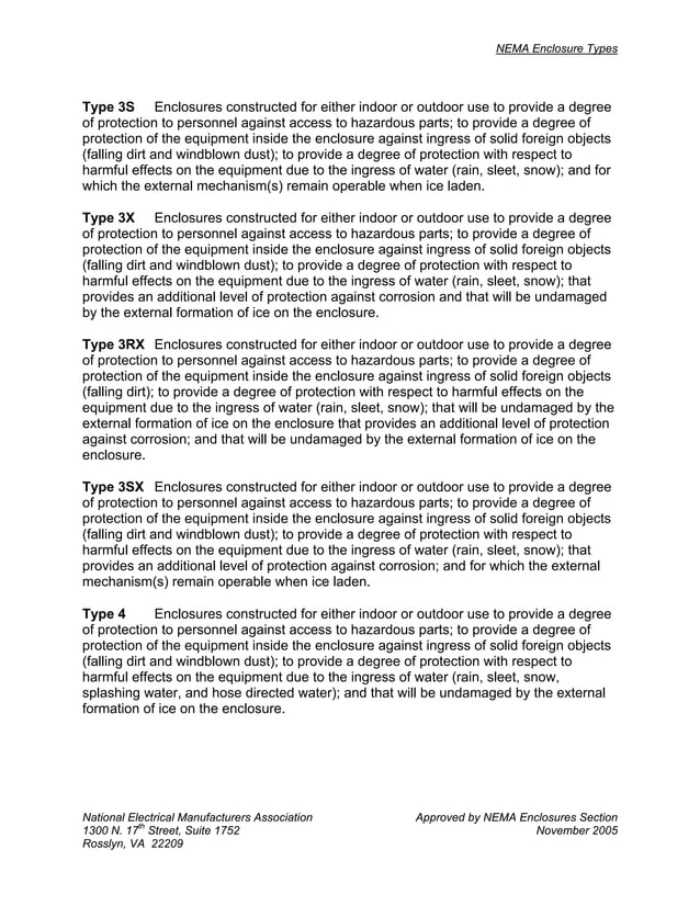 Nema enclosure-types | PDF