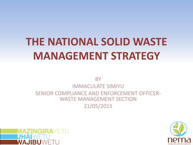 NEMA: National Solid Waste Management Strategy - Kenya | PDF