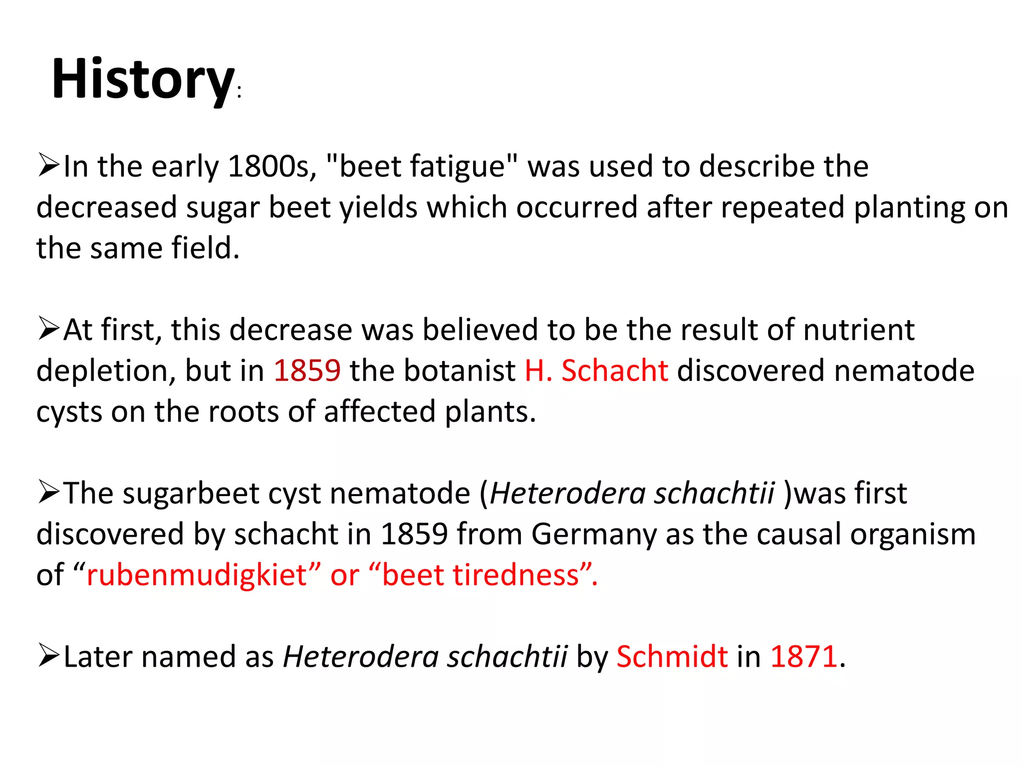 Sugarbeet Cyst Nematode Heterodera schachtii | PPTX | Agriculture ...