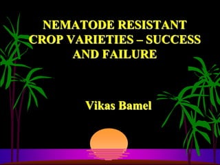 Nemas resistant var. by vikas Bamel (2012) | PPT