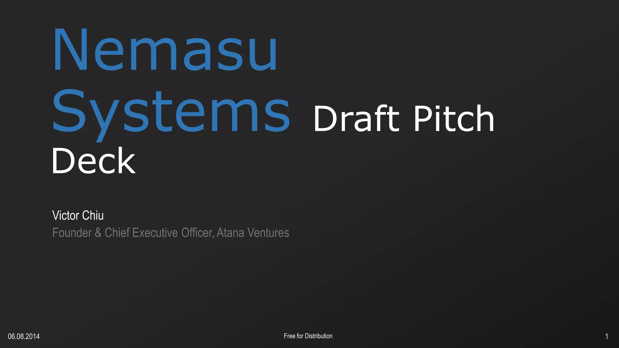 Nemasu Pitch Deck v1 | PPT