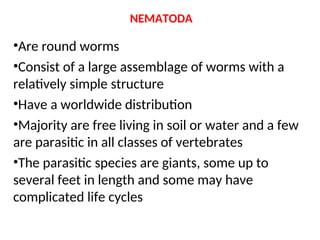 NEMATODA.medical power point notes for medicine | PPT