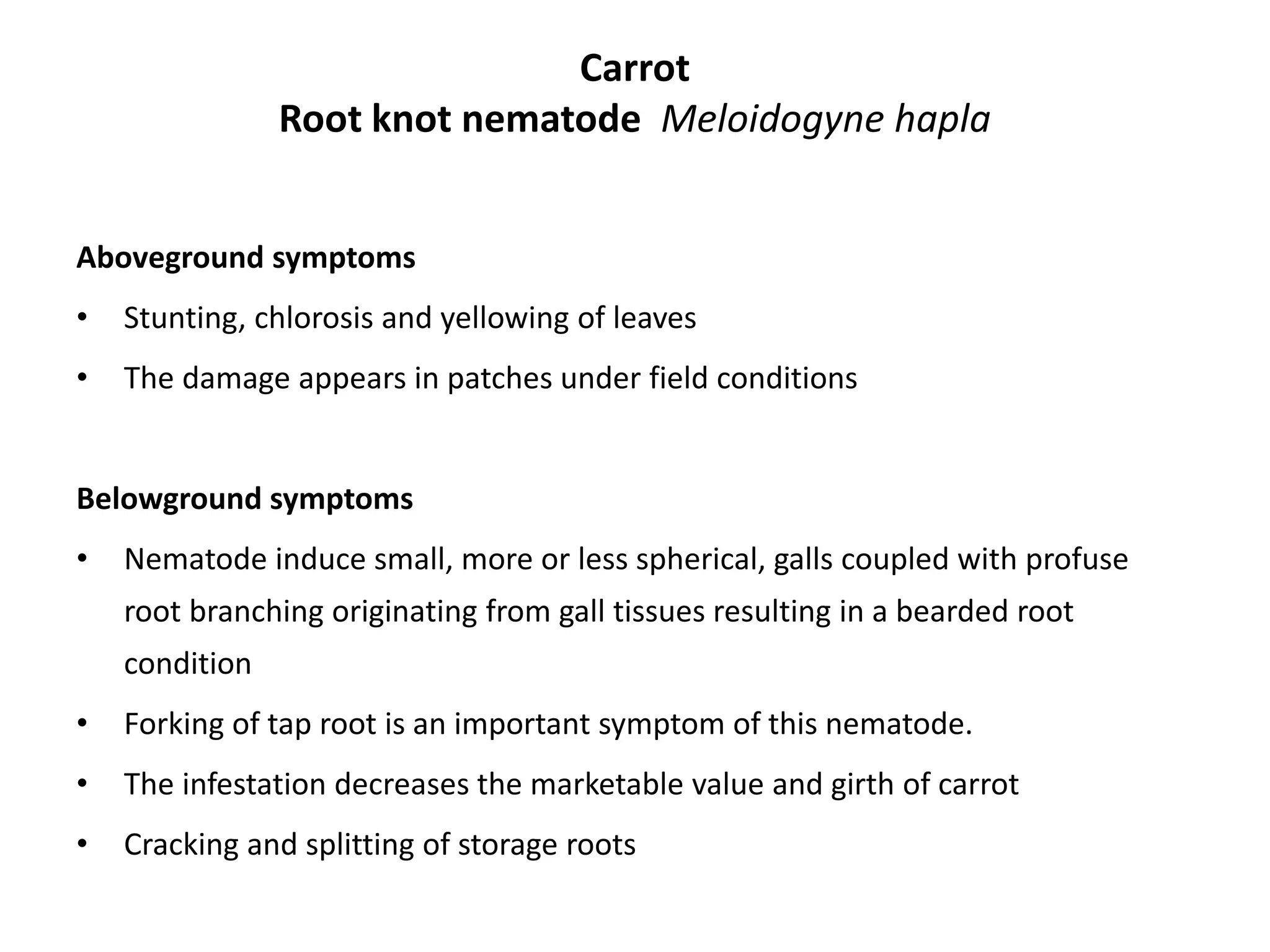 Nematode damage symptoms in crop plants | PPTX