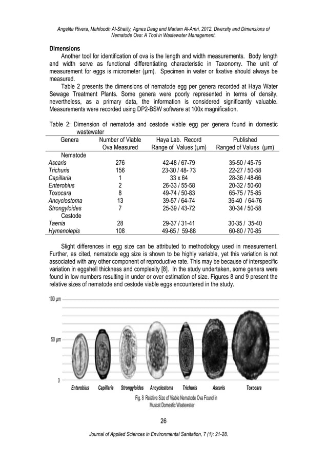 Nematode Ova in wastewater | PDF