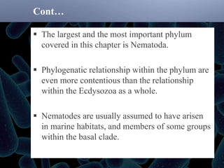 Nematode .......parasites of human and further phylogenetic ...