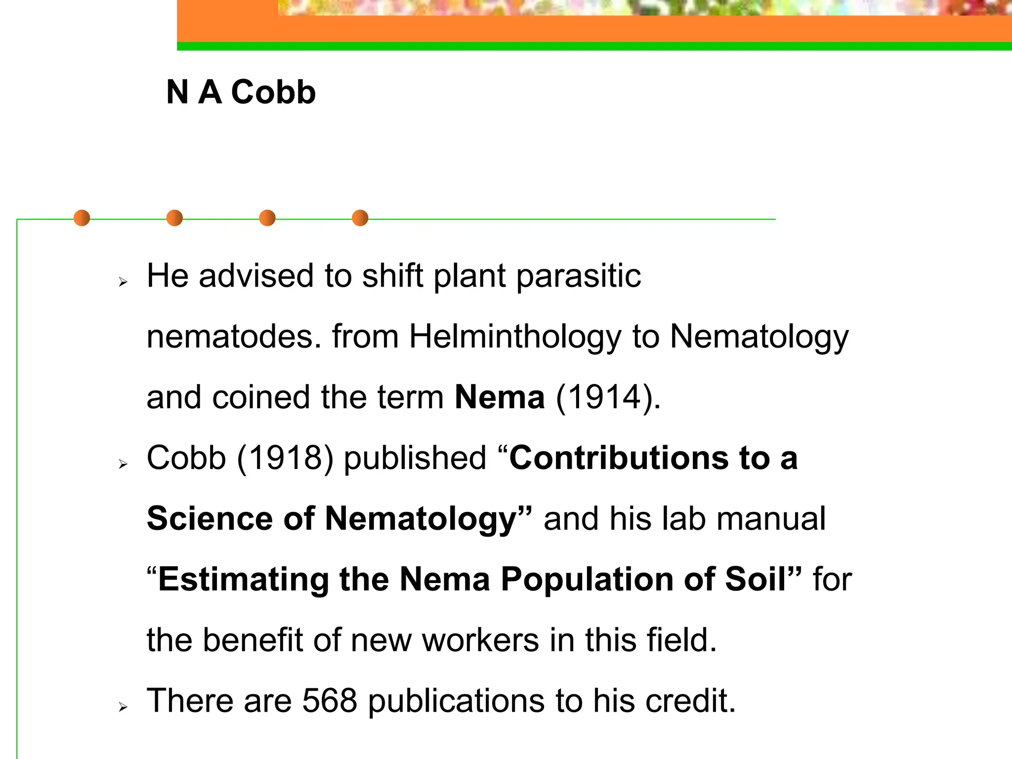 Introduction and History Nematology and Taxonomy of Plant Parasitic ...