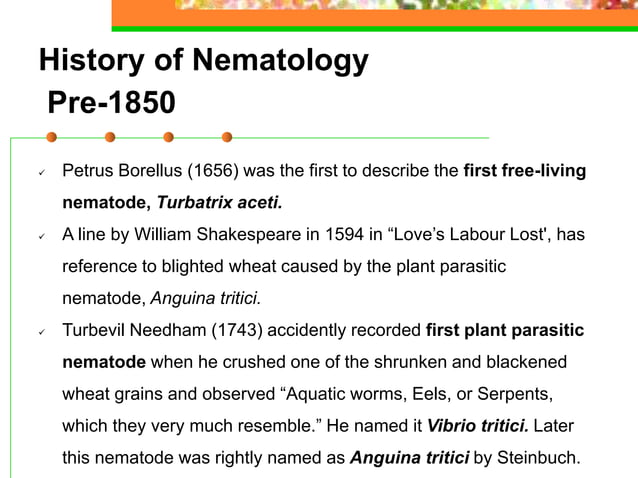Introduction and History Nematology and Taxonomy of Plant Parasitic Nematodes.ppt | Biological ...