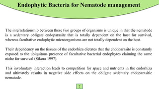 Endophytic bacteria for control of nematodes | PPTX