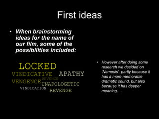 A2 film Nemesis - meaning of name | PPTX