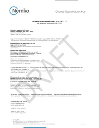 Esempio Dichiarazione Conformità CE | PDF