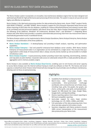 Nemo analyze brochure apr 2013 | PDF | Computer Software and Applications | Computing