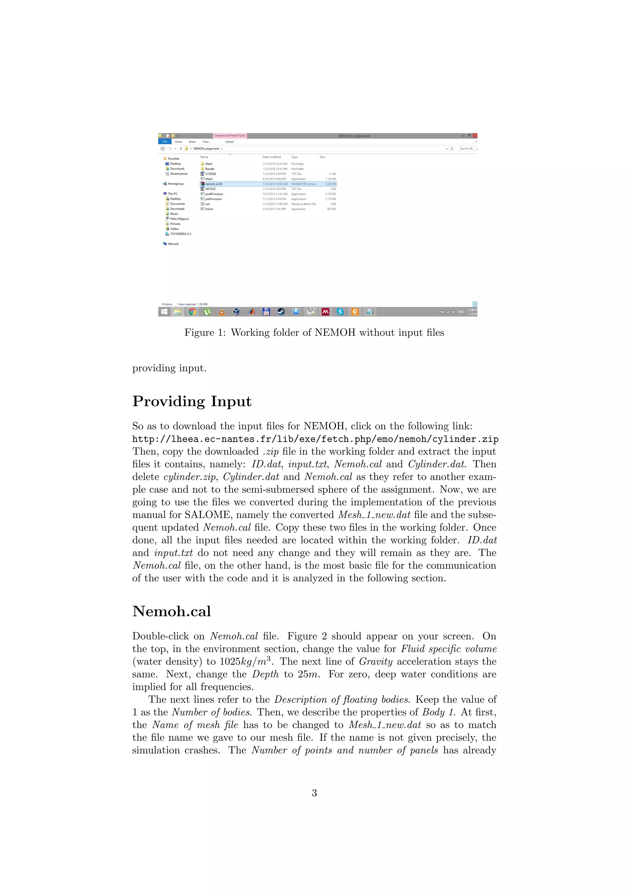 Introductory manual for the open source potential solver: NEMOH | PDF