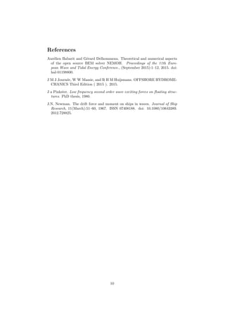 Introductory manual for the open source potential solver: NEMOH | PDF