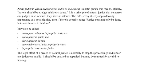 Nemo iudex in causa sua | PPTX | Law