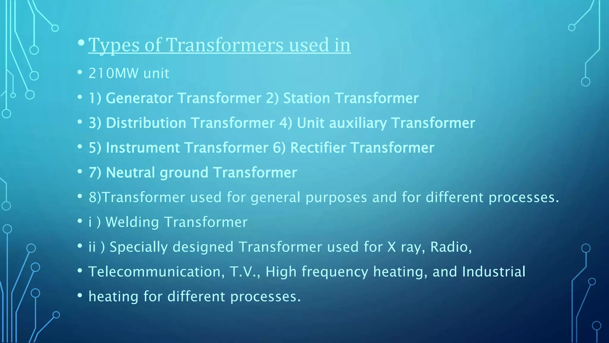 various types of transformers. | PPTX
