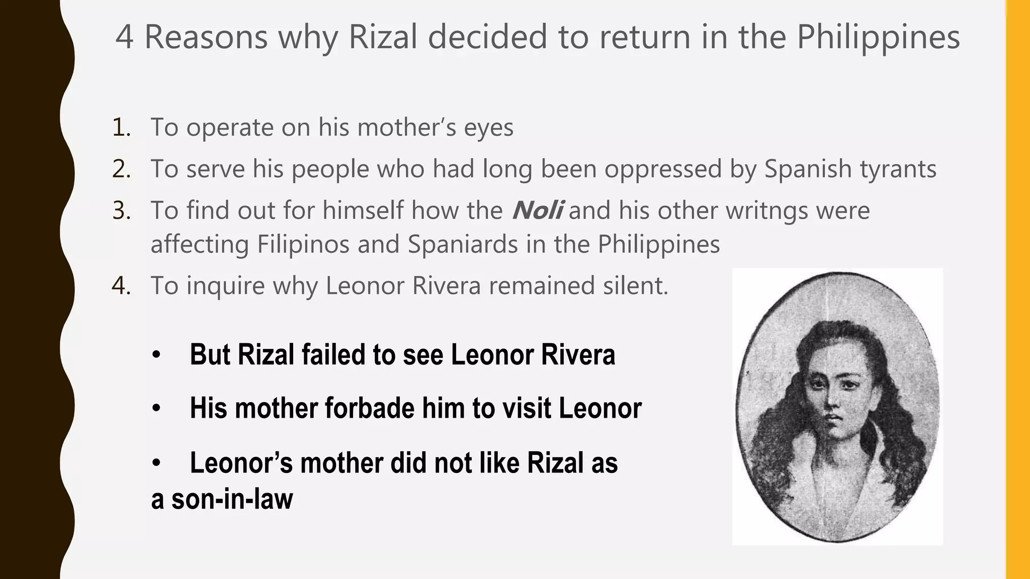 Chapter 10: Jose Rizal’s first homecoming, 1887-1888 | PPTX