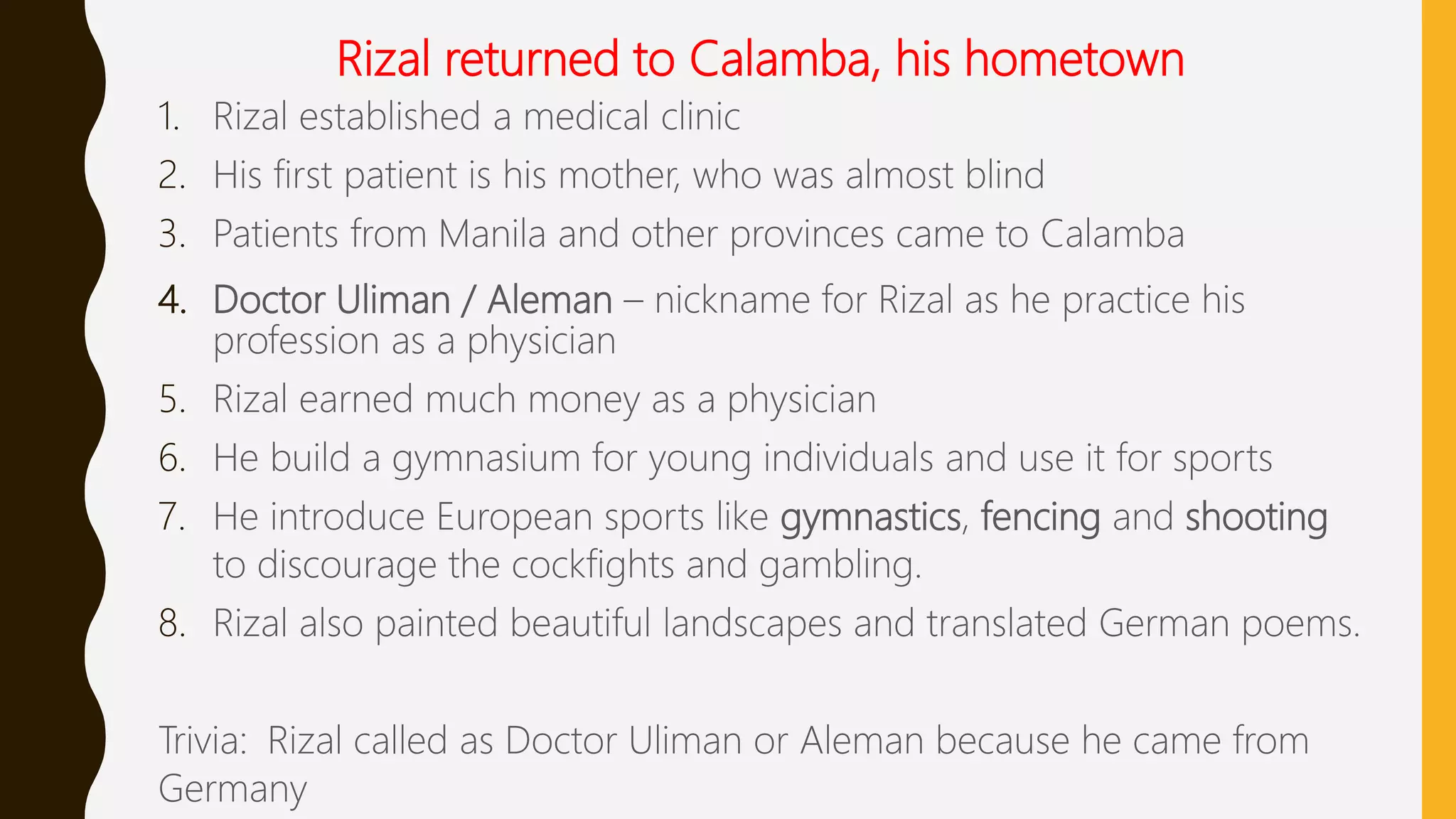 Chapter 10: Jose Rizal’s first homecoming, 1887-1888 | PPTX
