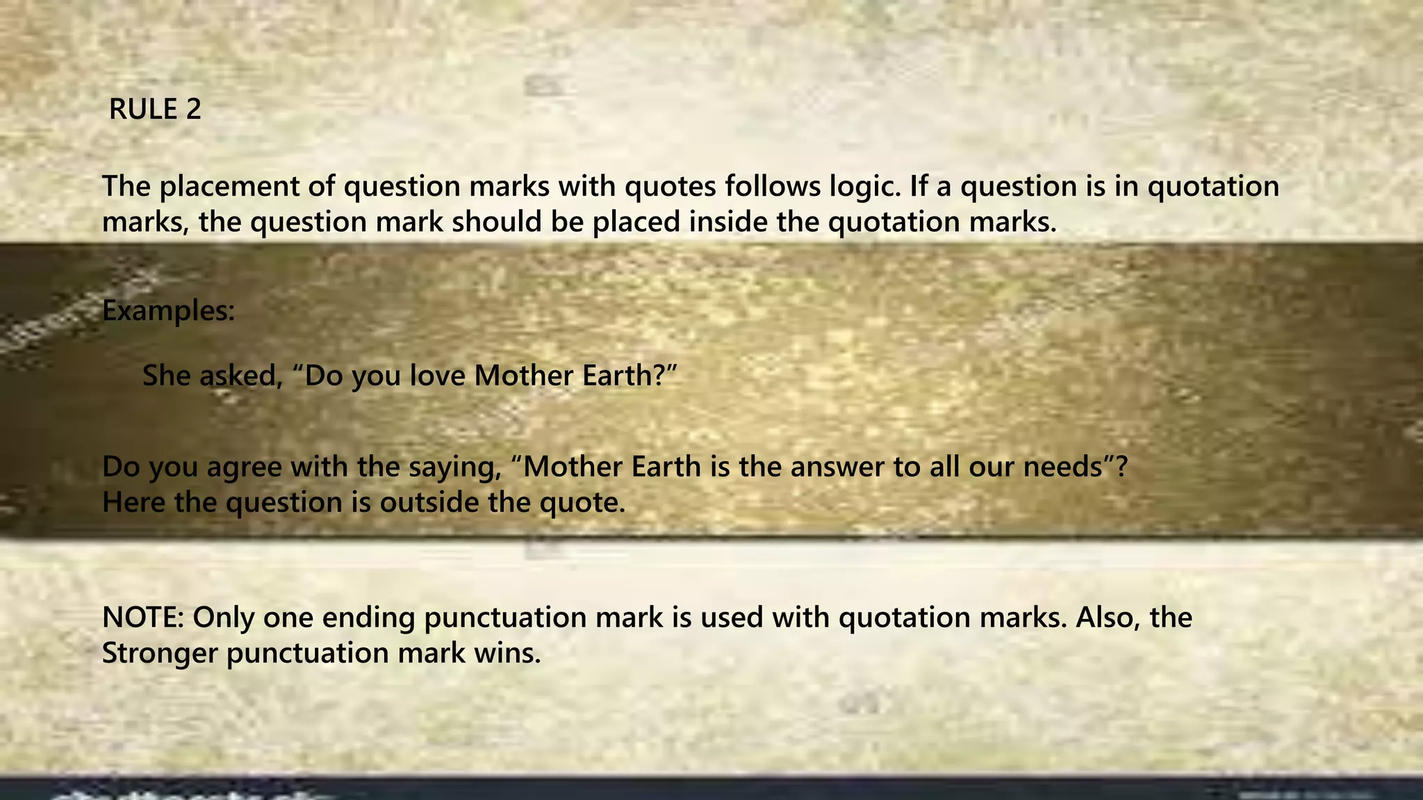 USE OF QUOTATION MARKS | PPTX