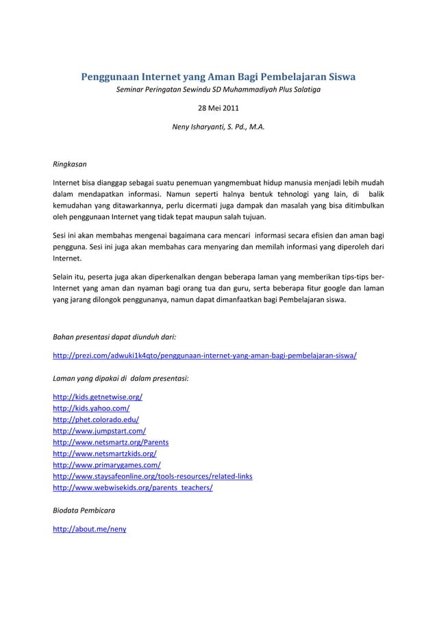 Penggunaan Internet yang Aman Bagi Siswa | PDF