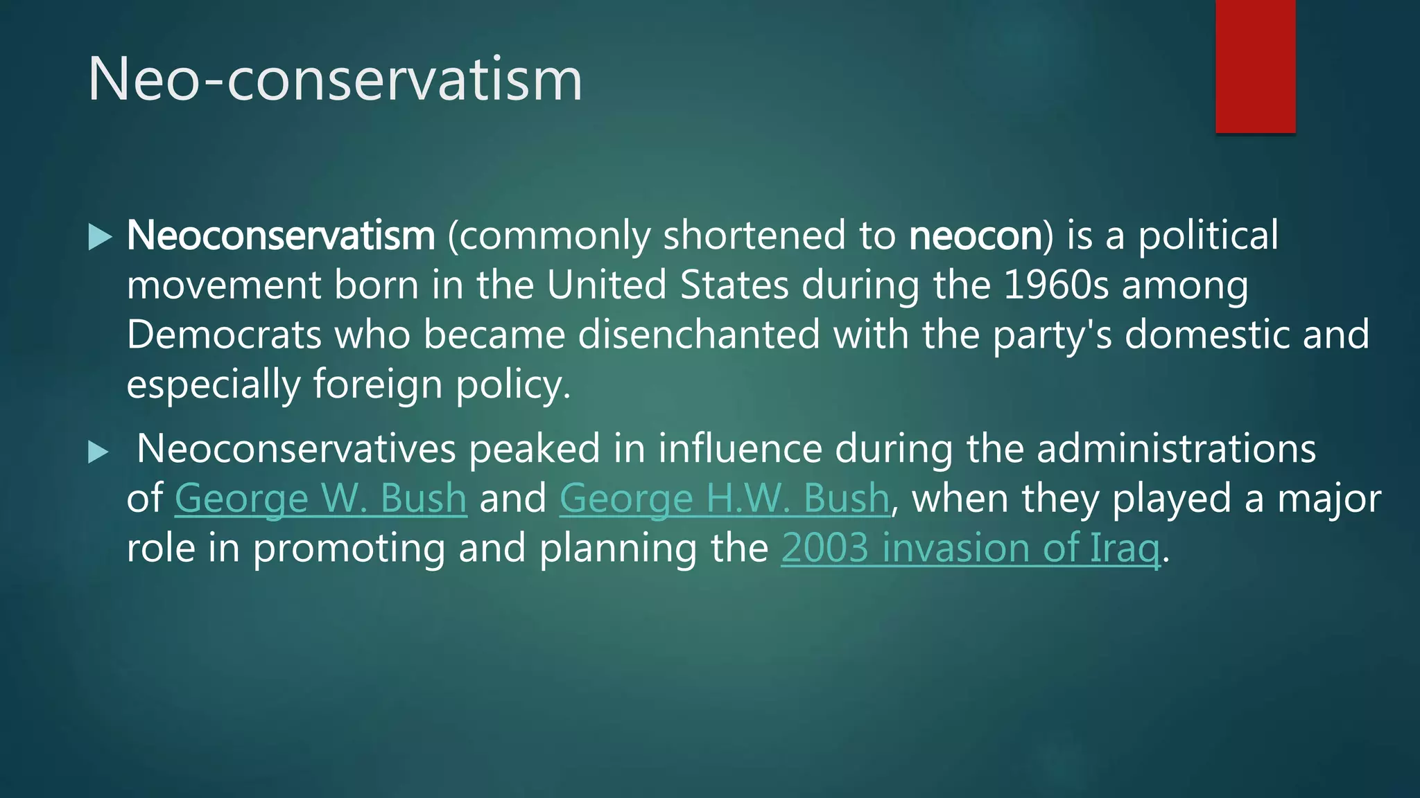 Neo conservatism | PPTX