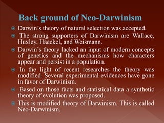 Neo darwinism hassan | PPTX