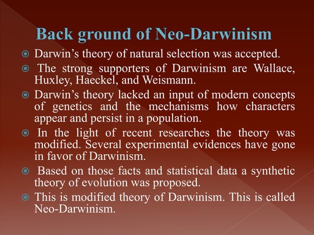 Neo darwinism hassan | PPTX | Genetics | Science